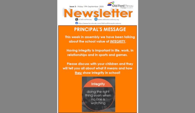 Read our latest newsletter - Friday 19th September | Old Ford Primary ...